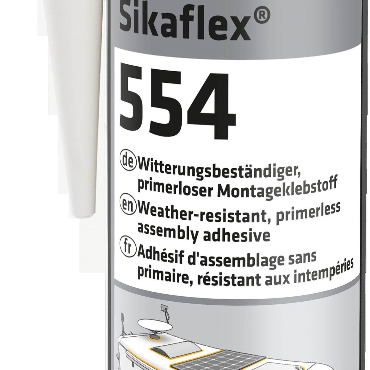 Sikaflex 554 zwart 300ml | Watersports4fun.com