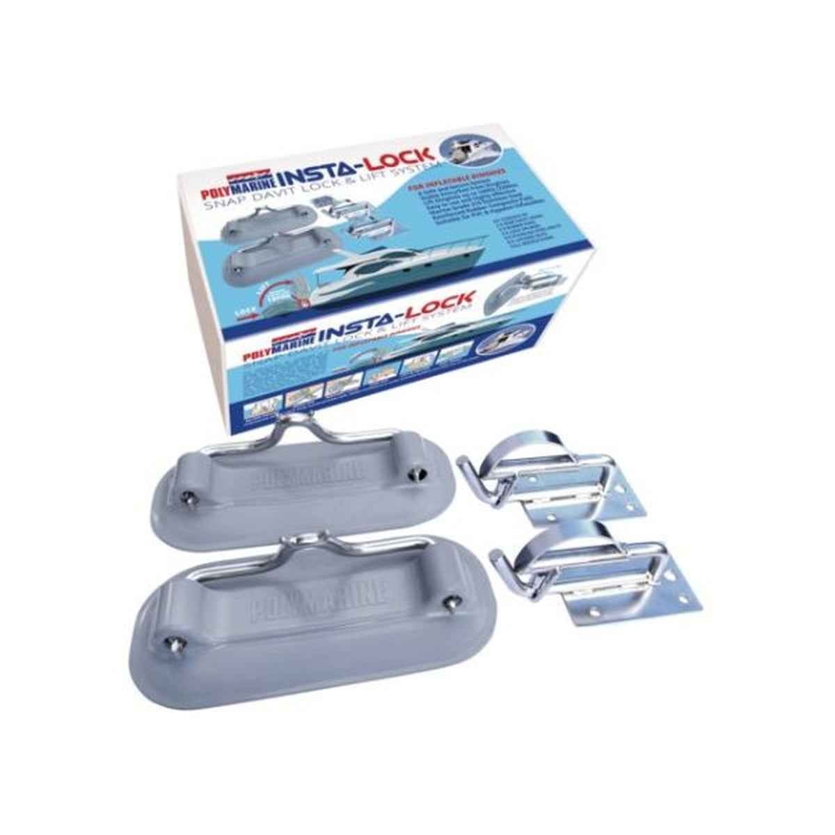 Polymarine Insta-Lock snap davit lock & lift system for inflatable ...