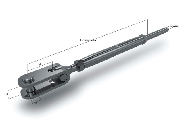 OS BSI Spanner toggle-terminal M16 8mm – RVS AISI 316 | Watersports4fun